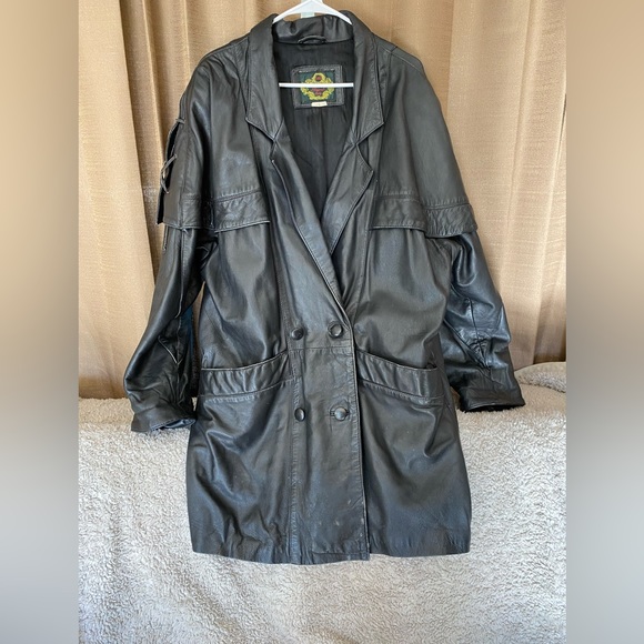 Avanti | Jackets & Coats | Vintage Avanti Lady Black Leather Duster ...
